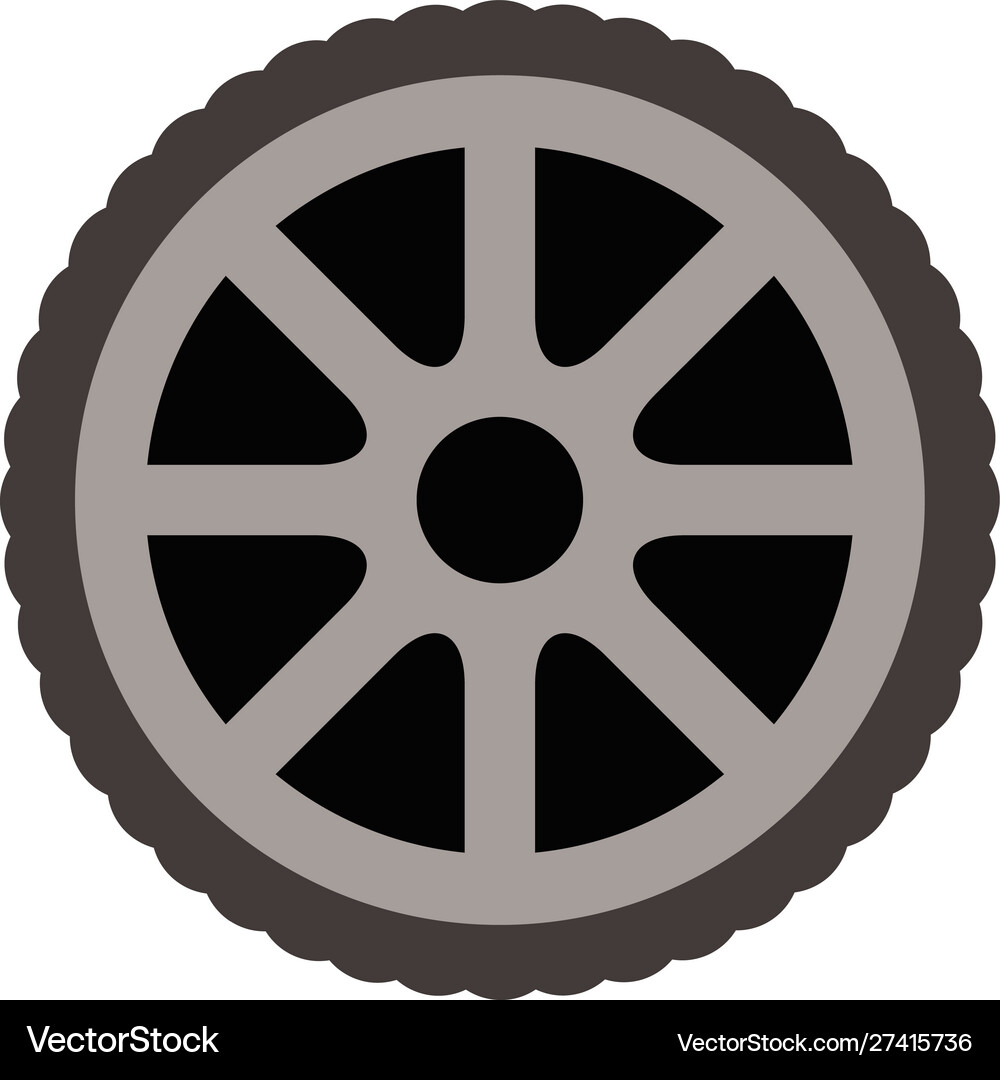 Tire wheel car isolated icon Royalty Free Vector Image