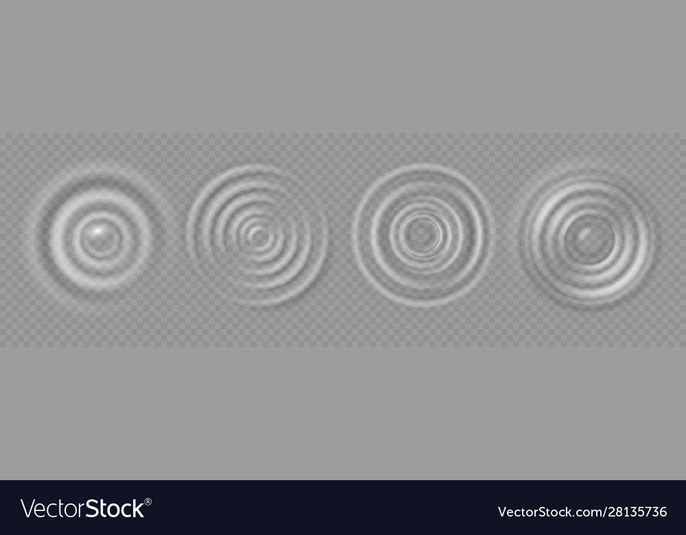 Water Ripple Realistic Caustic Drop Or Sound Wave Vector Image