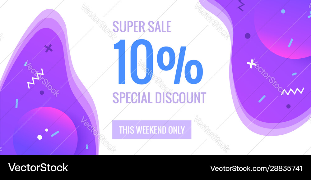 10 percent offer background with abstract shapes Vector Image