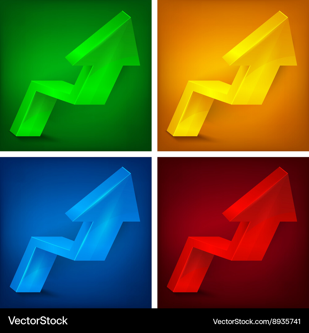 Arrow up signs on color Royalty Free Vector Image
