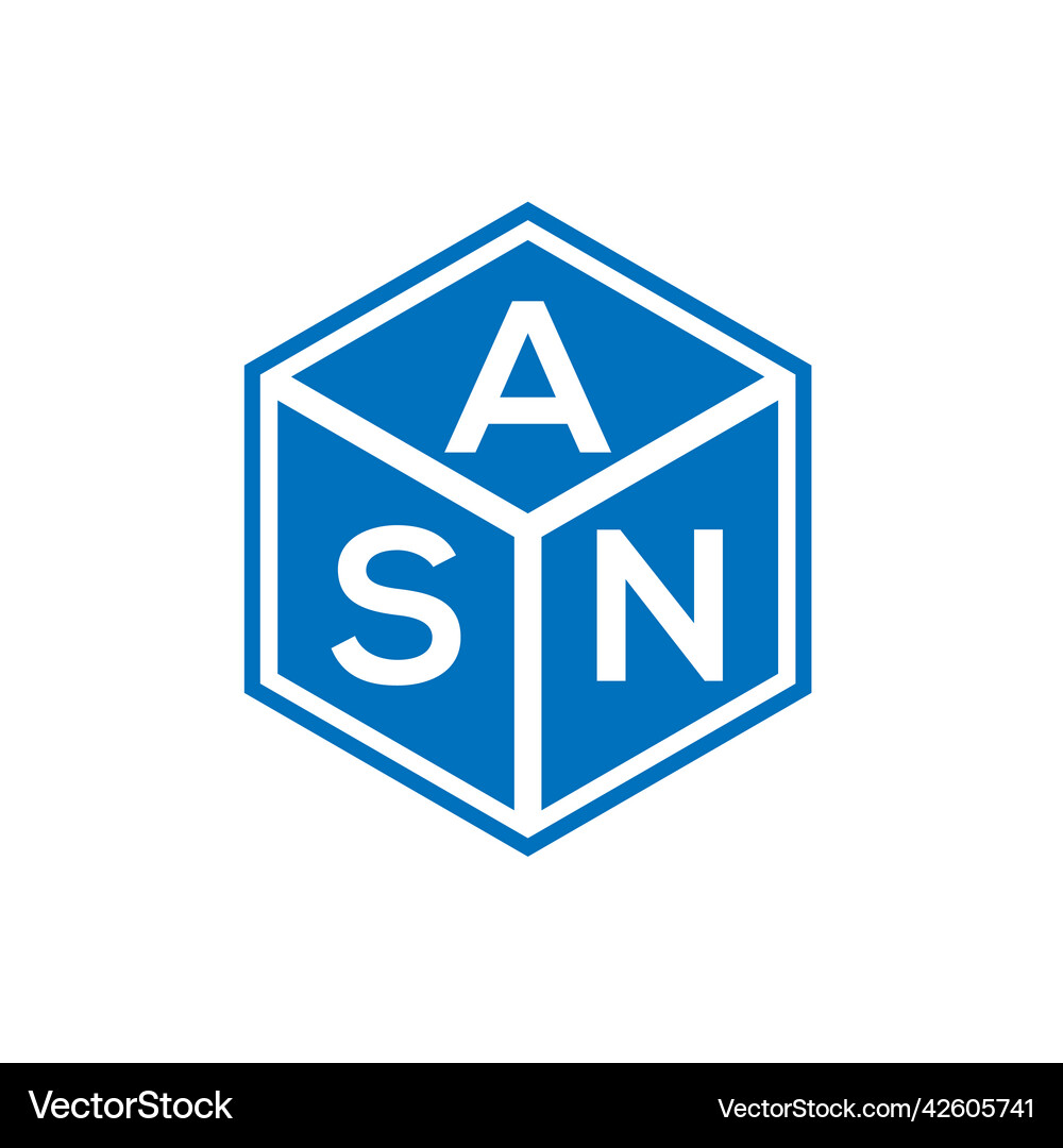 Asn letter logo design on black background Vector Image