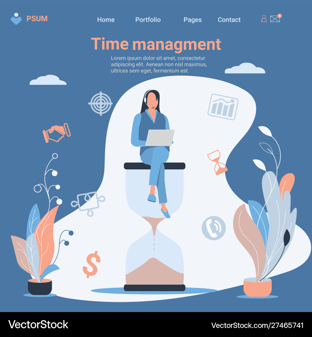 Business concept time management and procrastin Vector Image