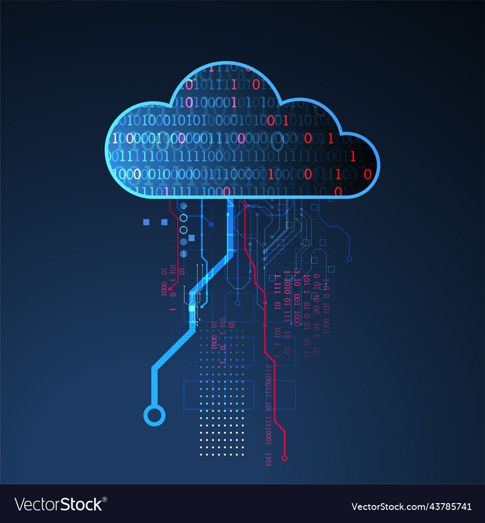 Cloud storage technology integrated digital web Vector Image