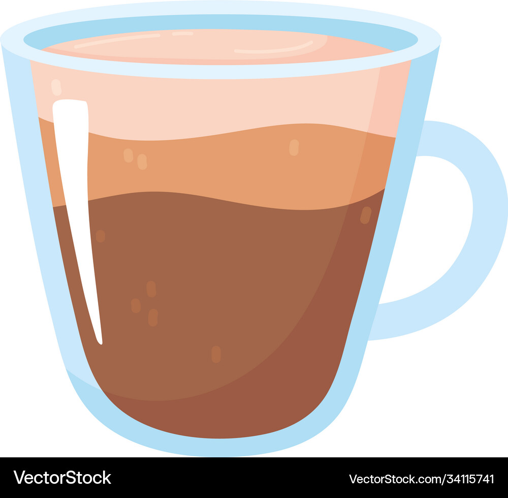 Coffee glass cup beverage isolated icon style Vector Image
