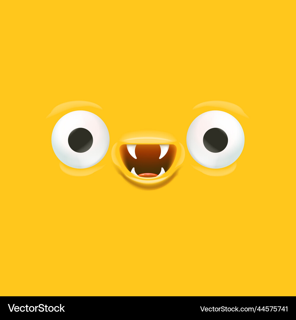 Funny blue monster face with open mouth Royalty Free Vector