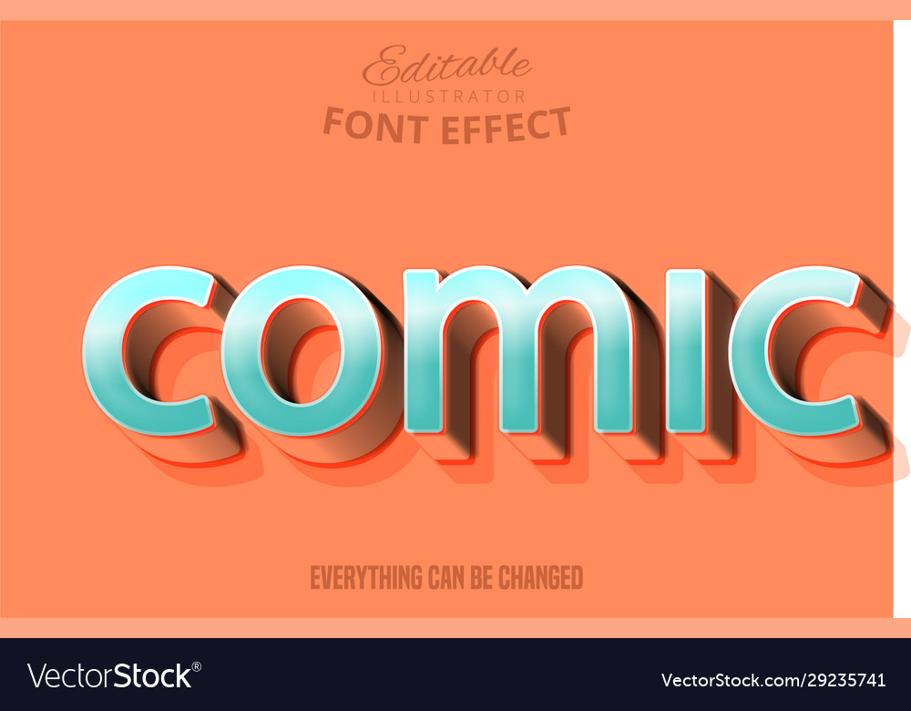 Modern comic script editable typography font Vector Image