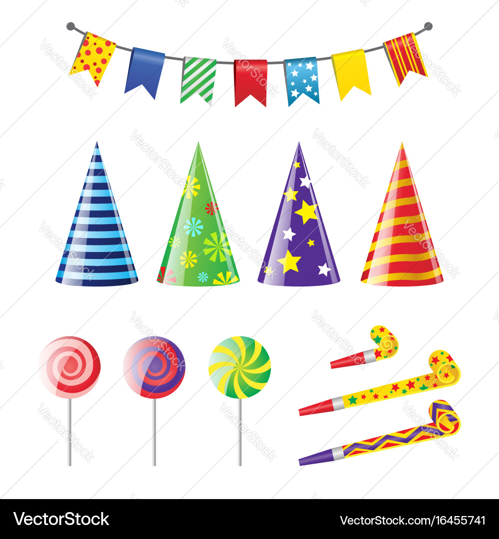 Party elements - realistic set of holiday Vector Image