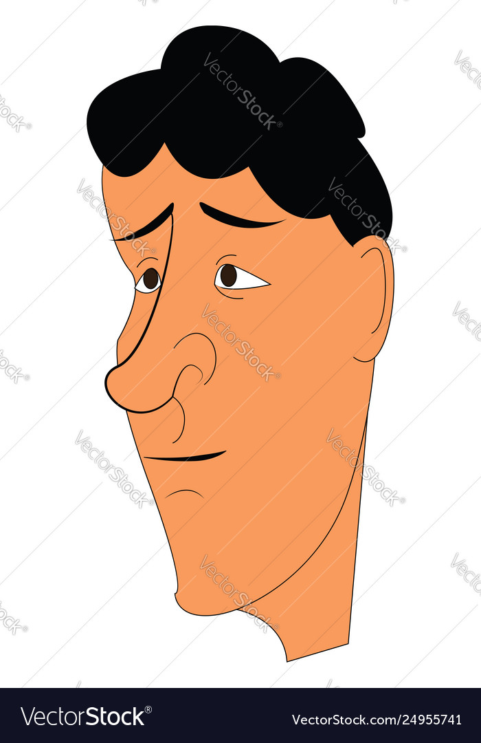 Portrait a worried boy or color Royalty Free Vector Image