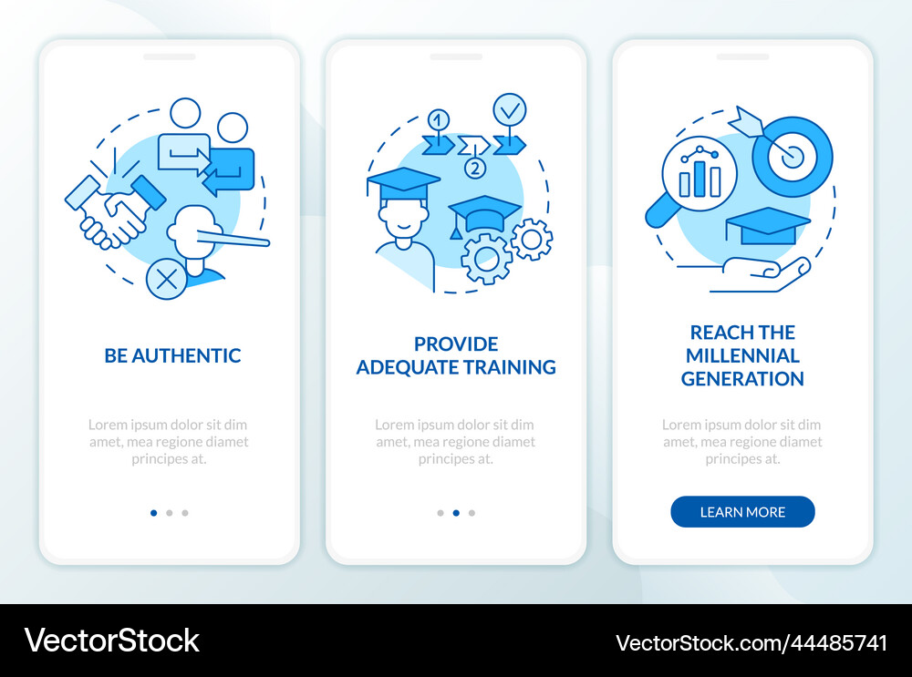 Strong employer-employee relations blue Royalty Free Vector