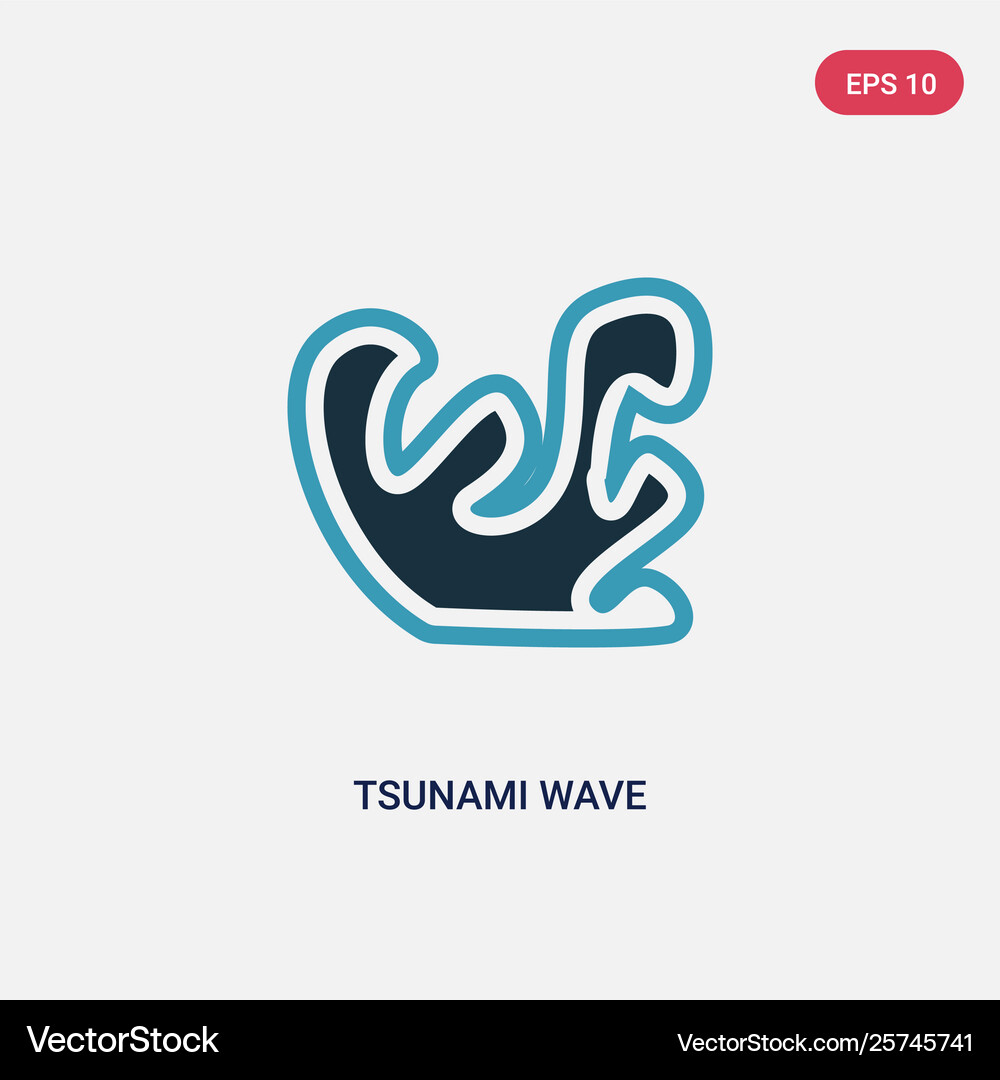 Two color tsunami wave icon from meteorology Vector Image