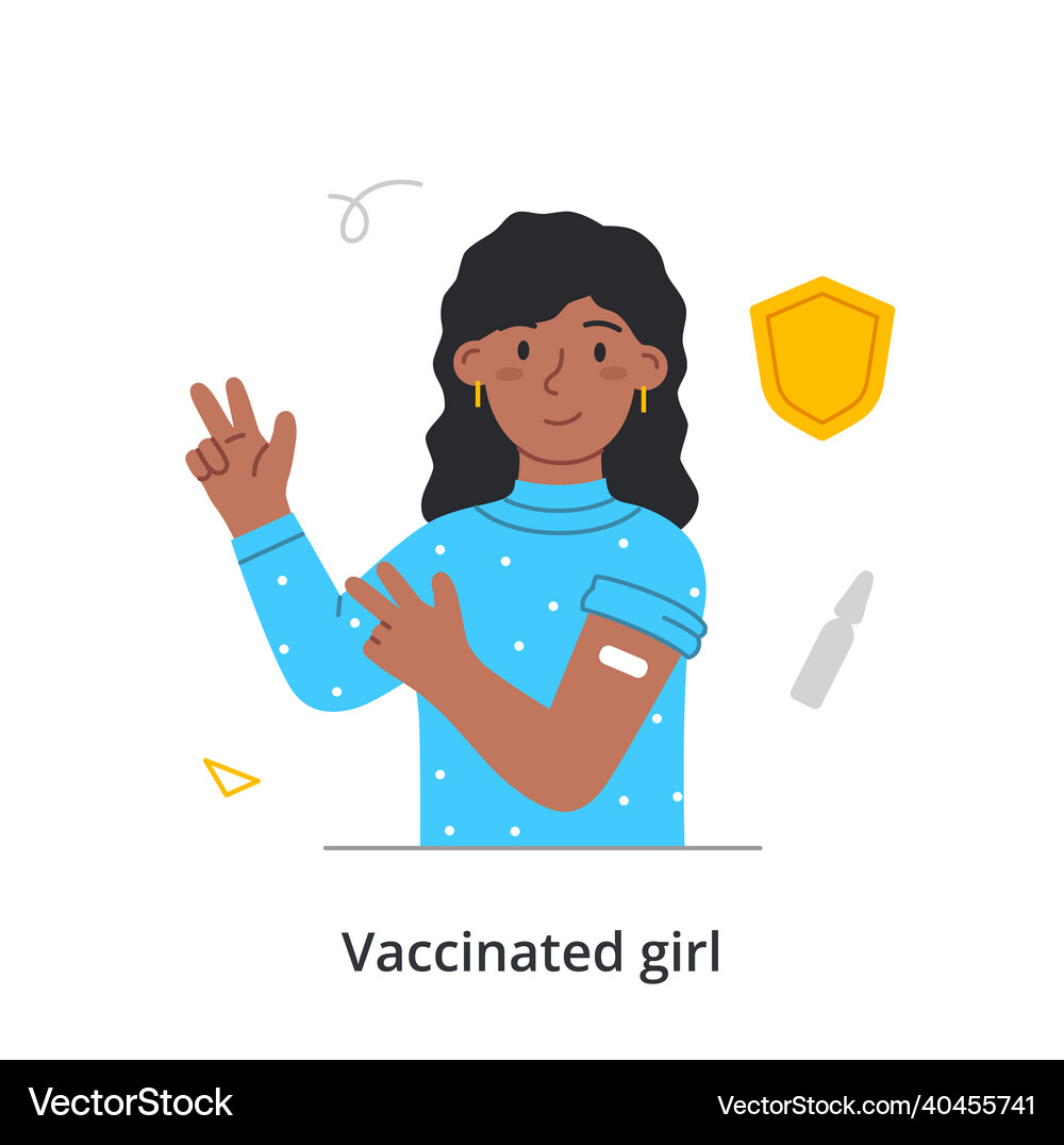 Vaccinated person concept Royalty Free Vector Image