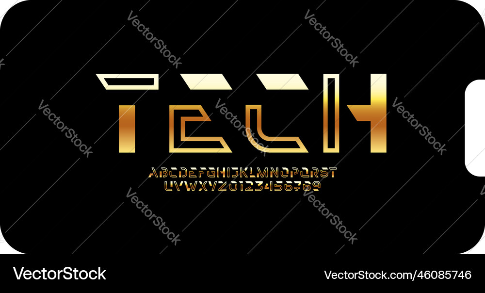 Abstract alphabet font golden typography Vector Image