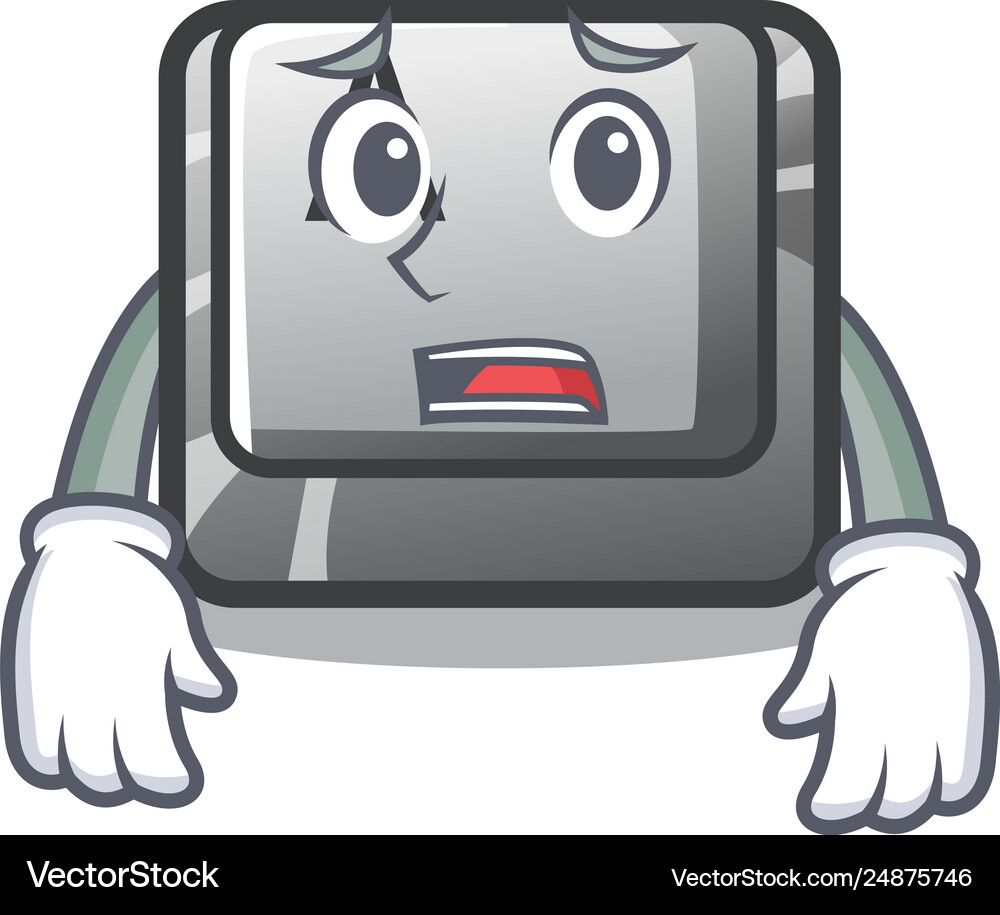 Afraid button a on character Royalty Free Vector Image