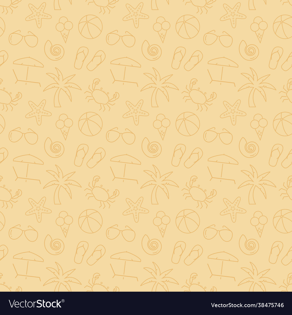 Beach seamless pattern background Royalty Free Vector Image