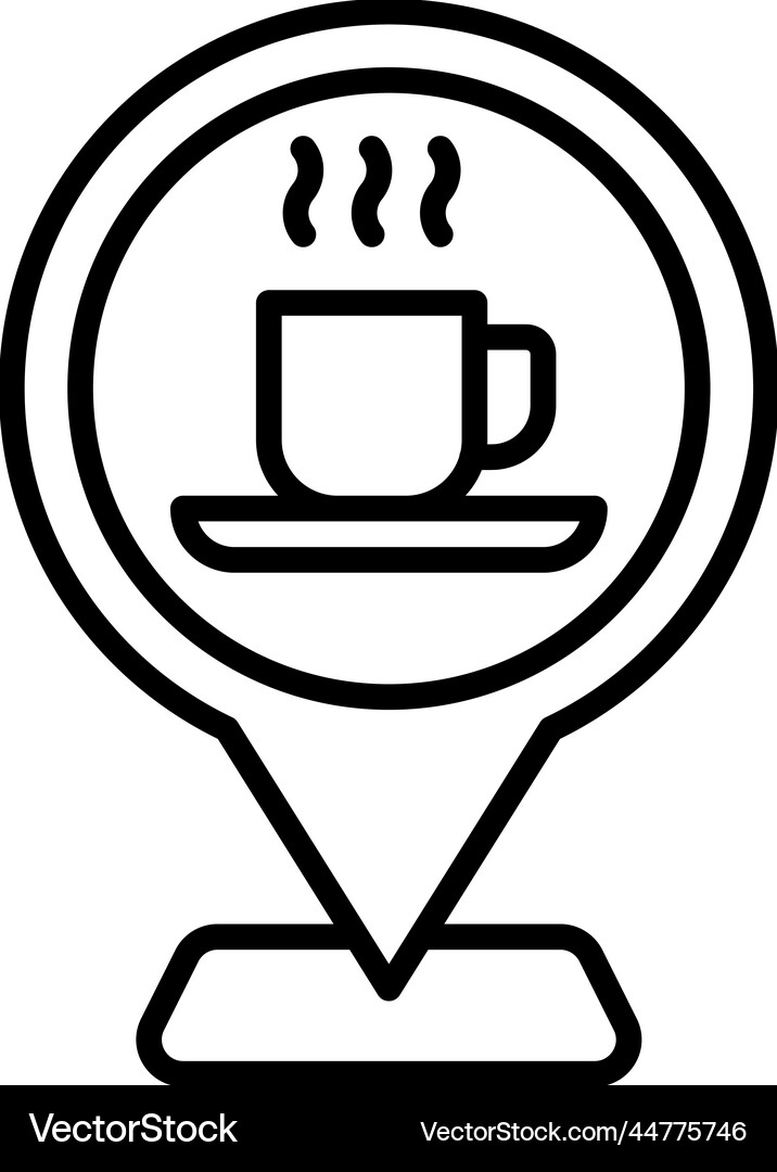 Coffee pin icon shop related Royalty Free Vector Image