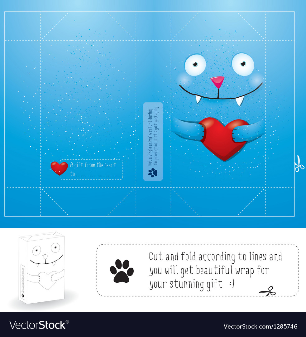 Creative wrap layout for gift Royalty Free Vector Image