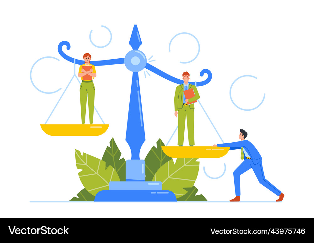 Discrimination in corporation inequality Vector Image