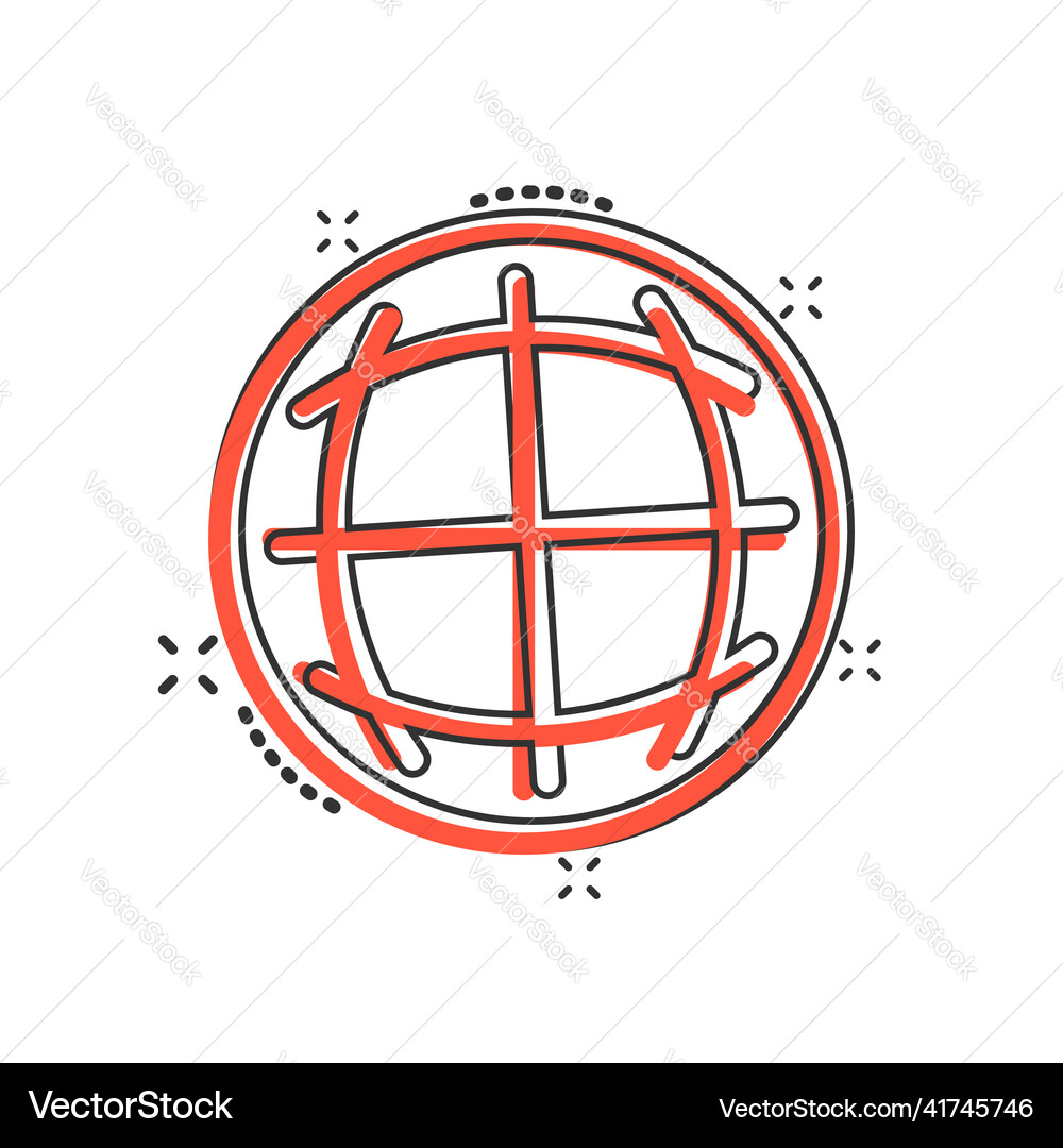 Earth planet icon in comic style globe geographic Vector Image