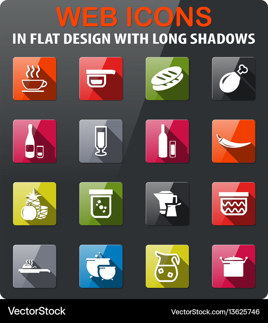 Food and kitchen icon set Royalty Free Vector Image
