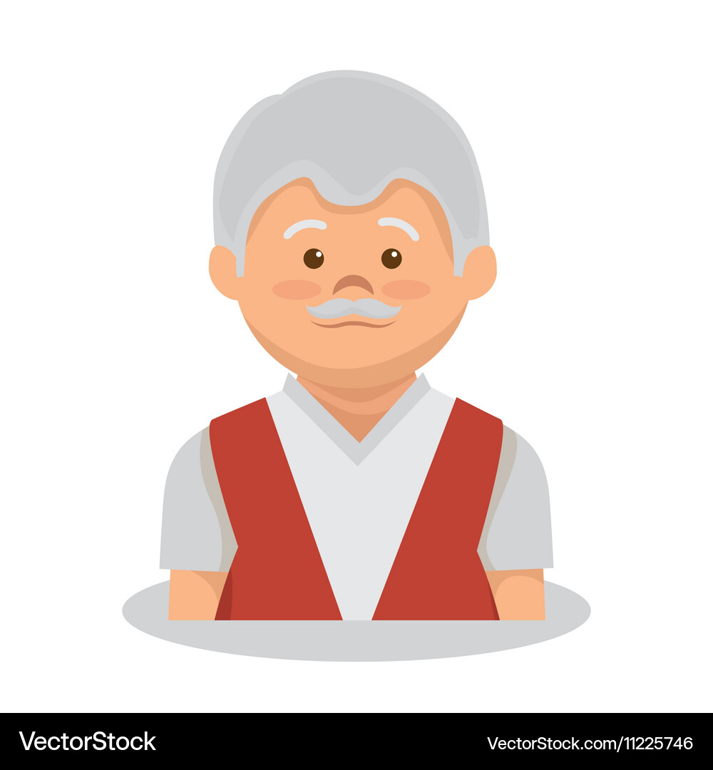 Grandfather character member avatar Royalty Free Vector