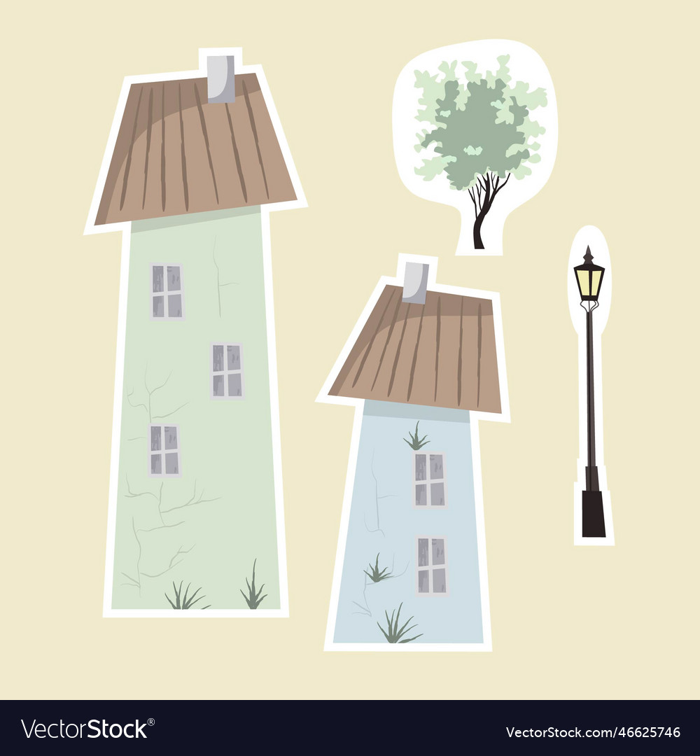 Houses set Royalty Free Vector Image - VectorStock