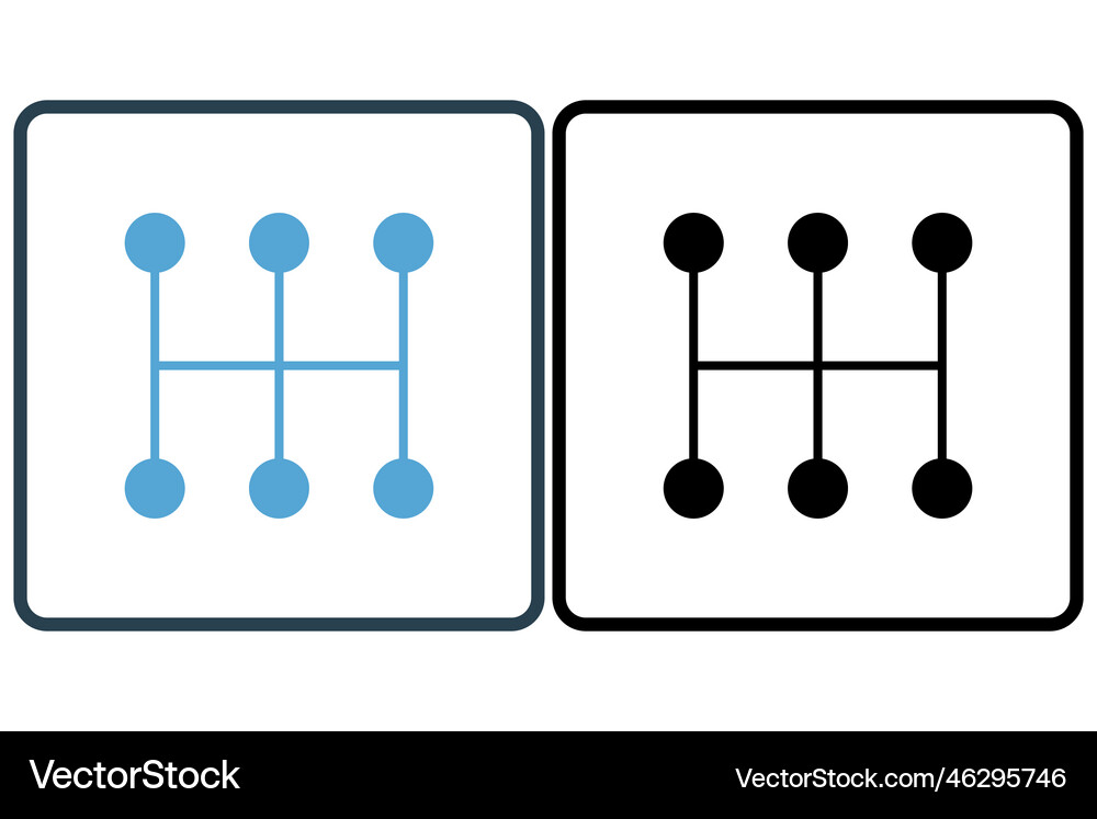 Manual transmission icon related to car Royalty Free Vector