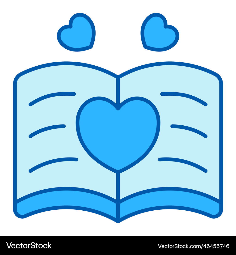 Open book with love story 3 Royalty Free Vector Image