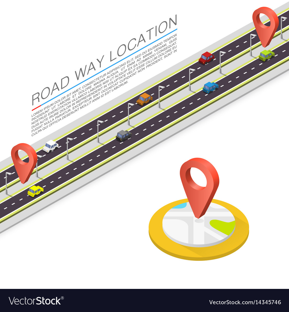 Paved path on road Royalty Free Vector Image - VectorStock