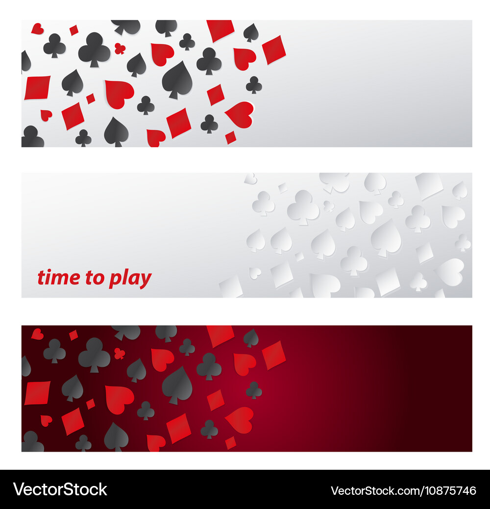 Set Banner symbol playing cards Royalty Free Vector Image