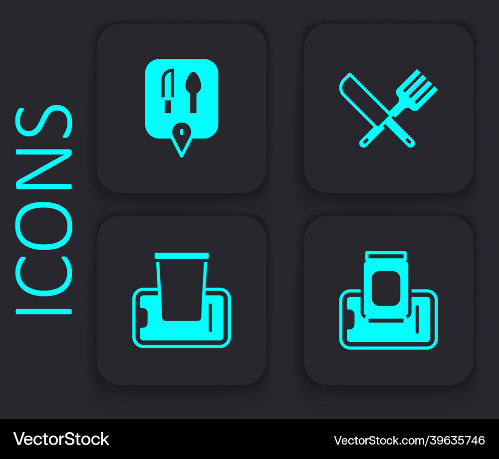 Set food ordering on mobile cafe and restaurant Vector Image