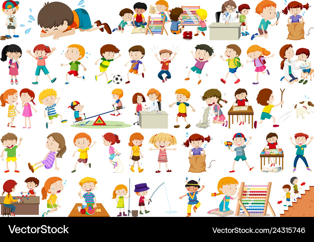 Set of kids character Royalty Free Vector Image