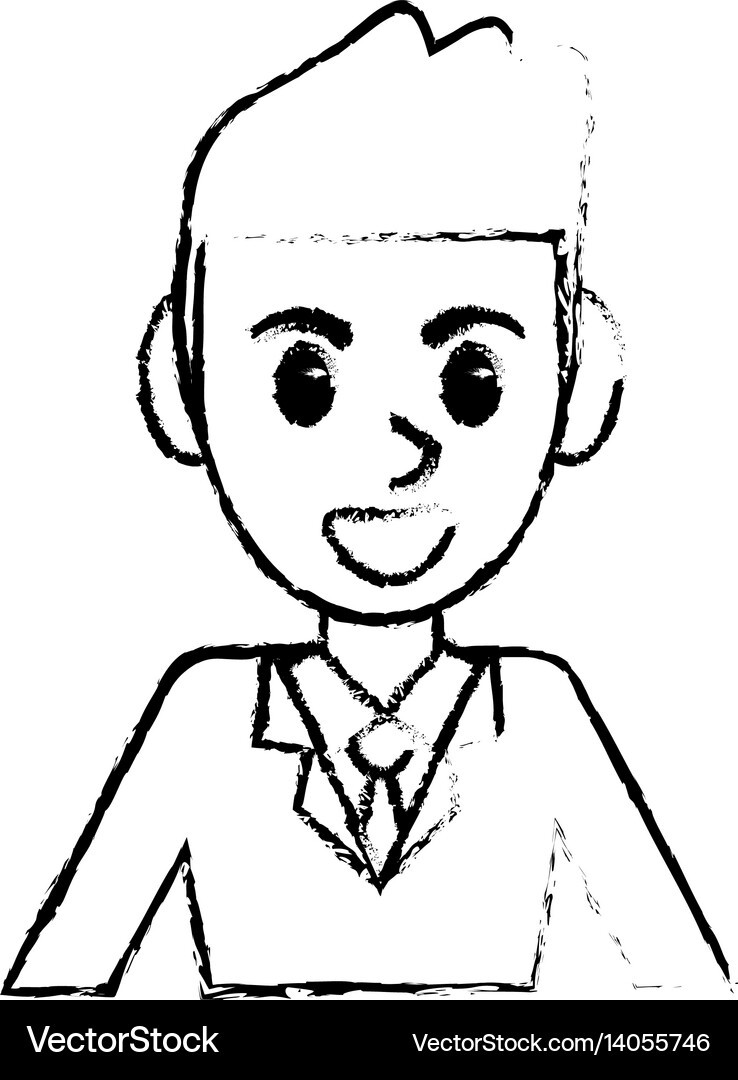 Sketch man portrait cartoon image Royalty Free Vector Image
