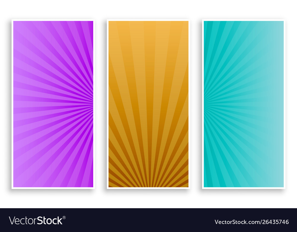 Sunburst rays empty banners set Royalty Free Vector Image
