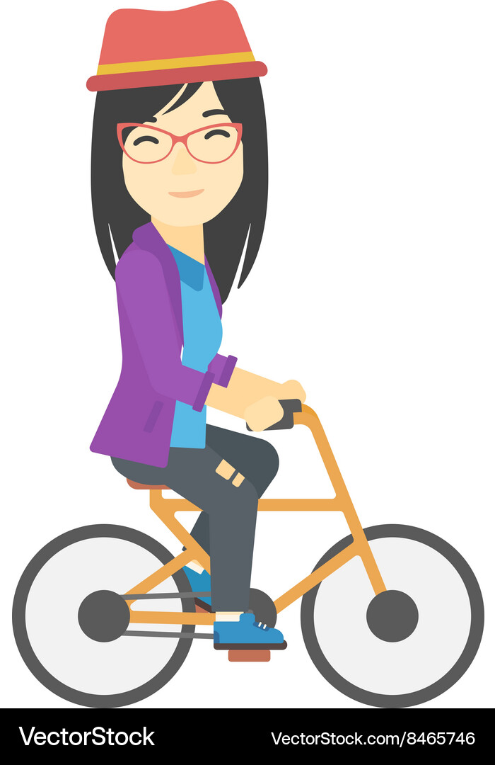 Woman cycling to work Royalty Free Vector Image