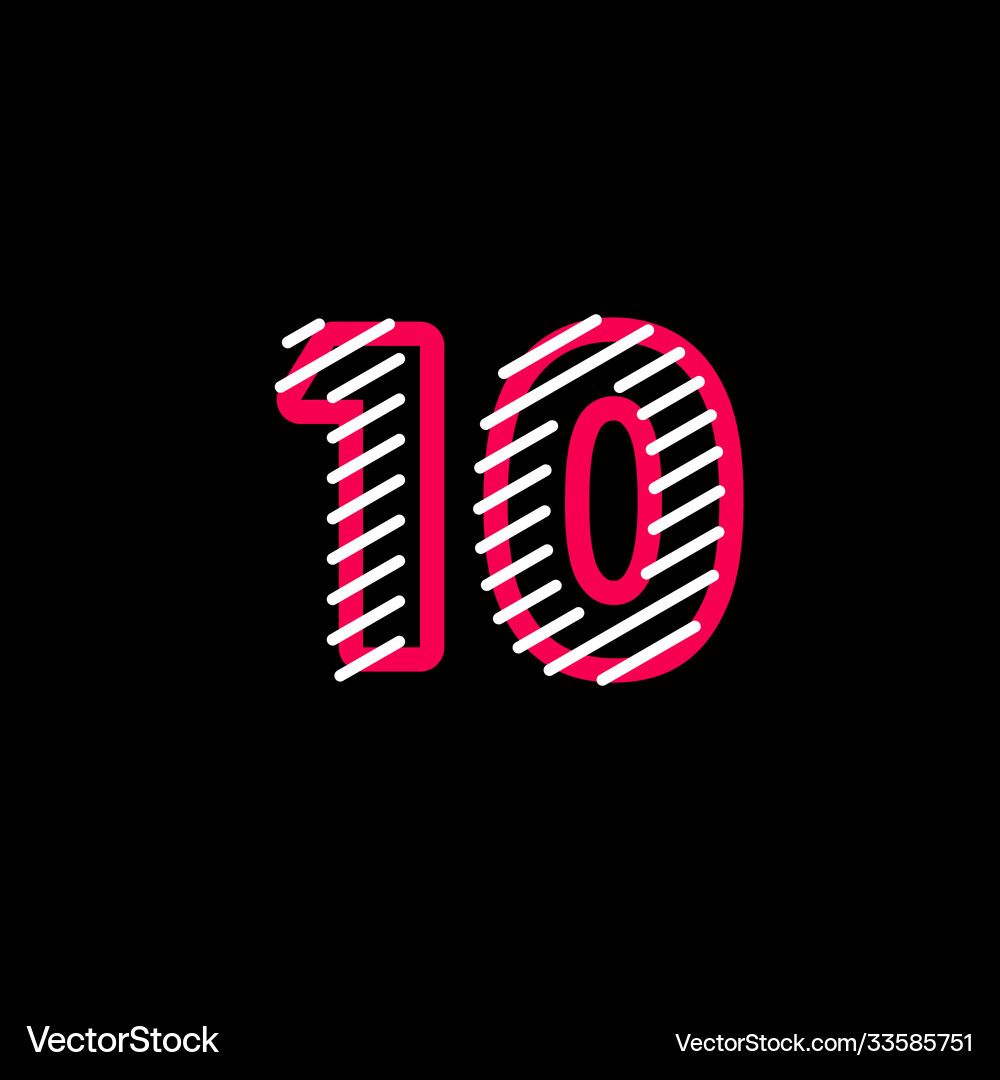 10 years anniversary line design logo template Vector Image