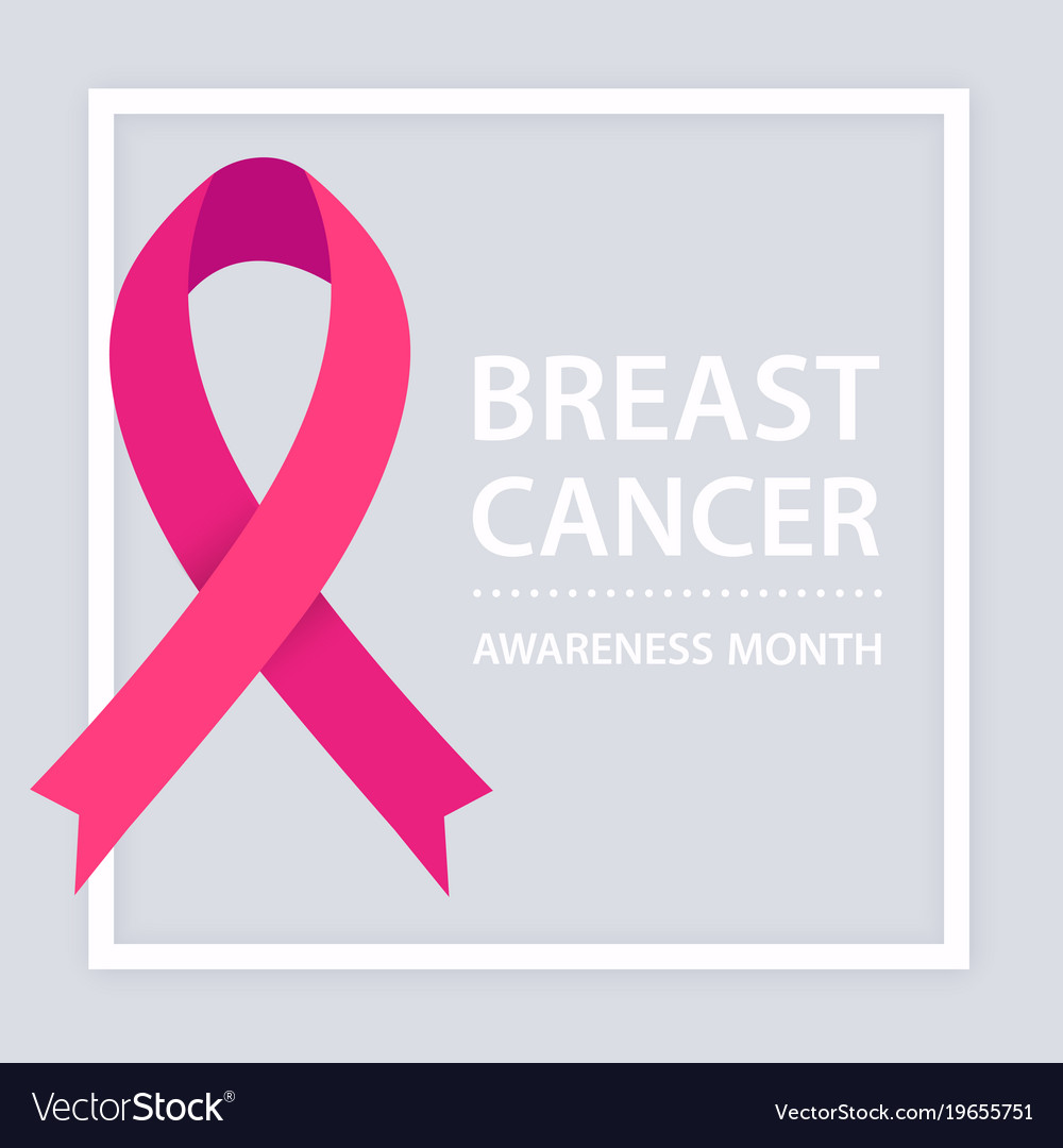 Breast cancer awareness month pink ribbon Vector Image
