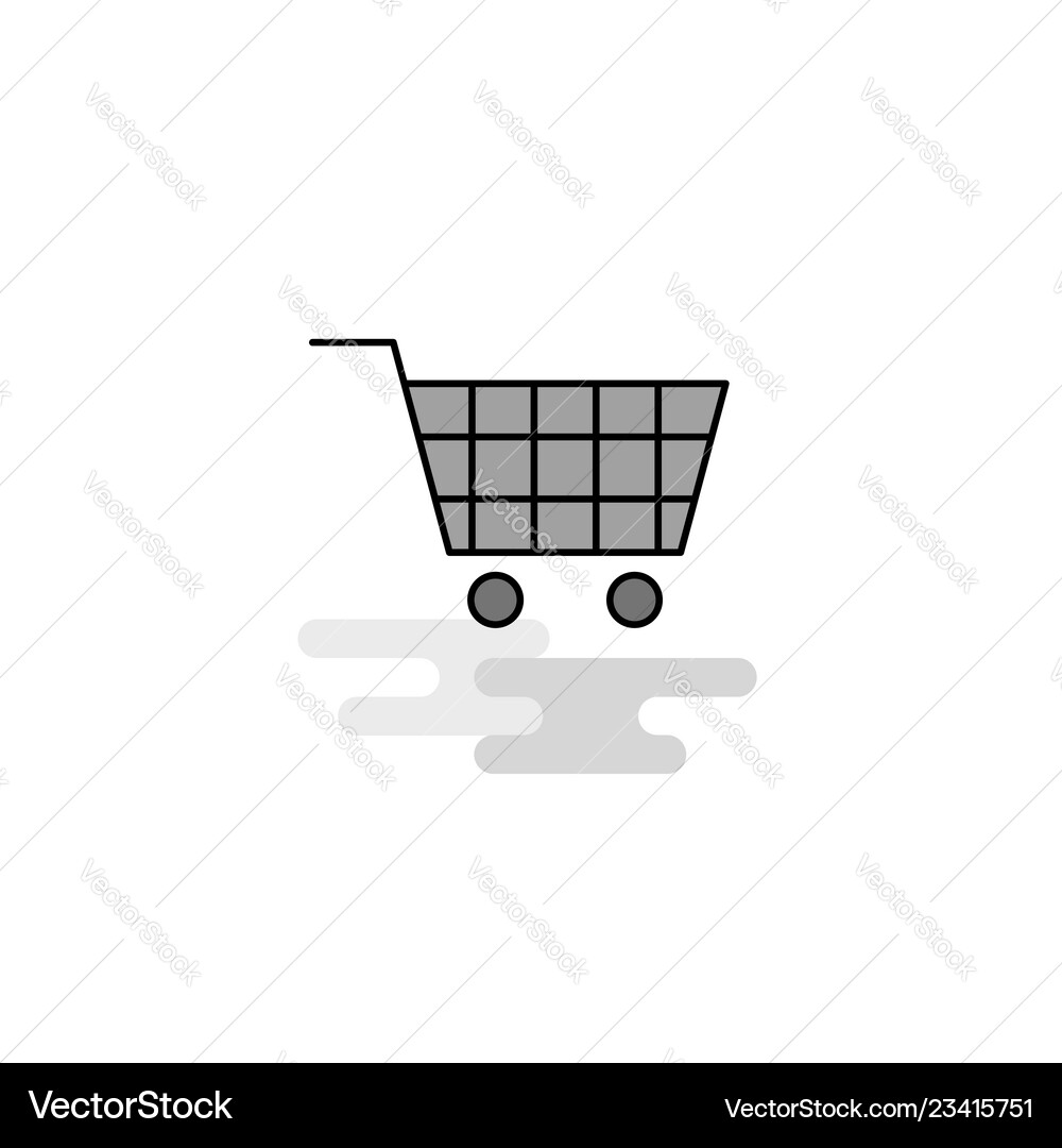 Cart web icon flat line filled gray icon Vector Image