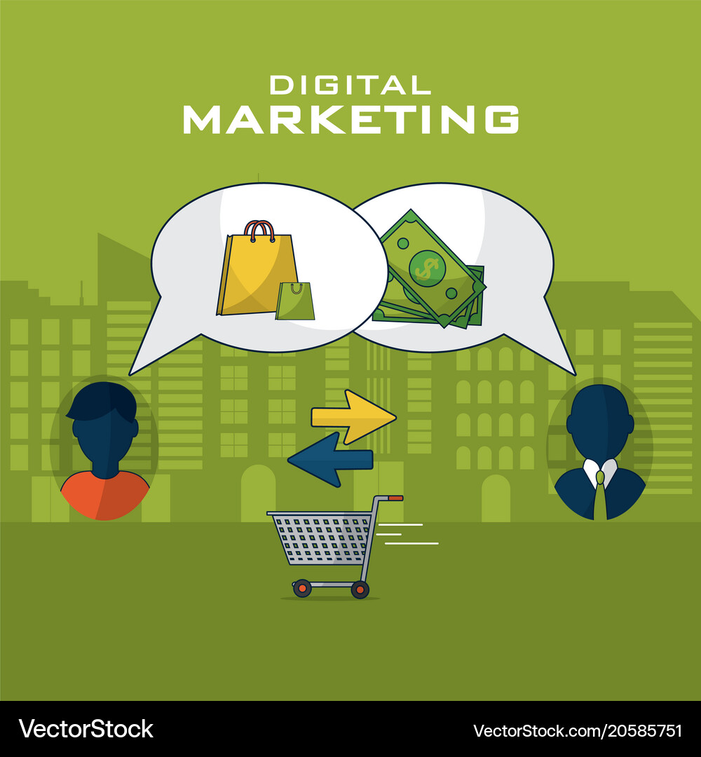 Digital marketing business Royalty Free Vector Image