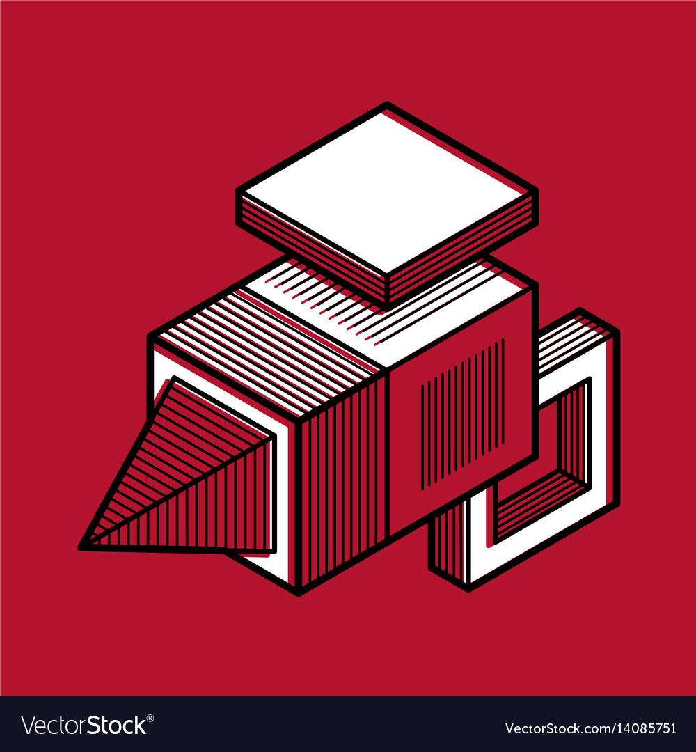 Engineering three-dimensional construction Vector Image