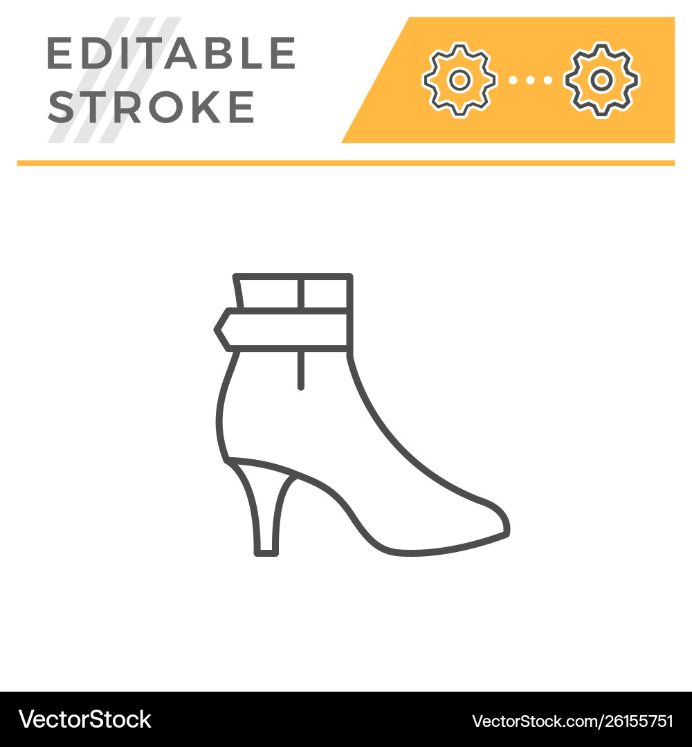 Female shoe editable stroke line outline icon Vector Image