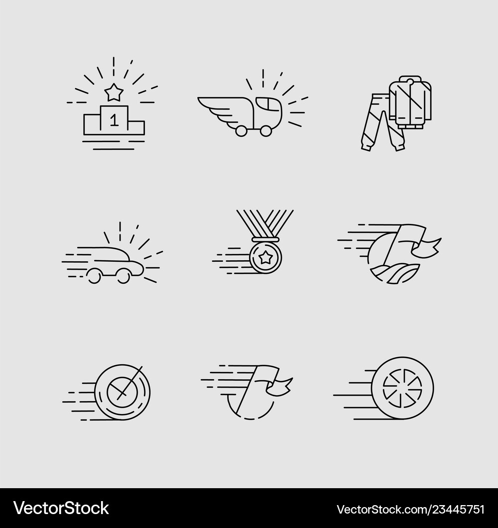 Icon and logo for car racing Royalty Free Vector Image