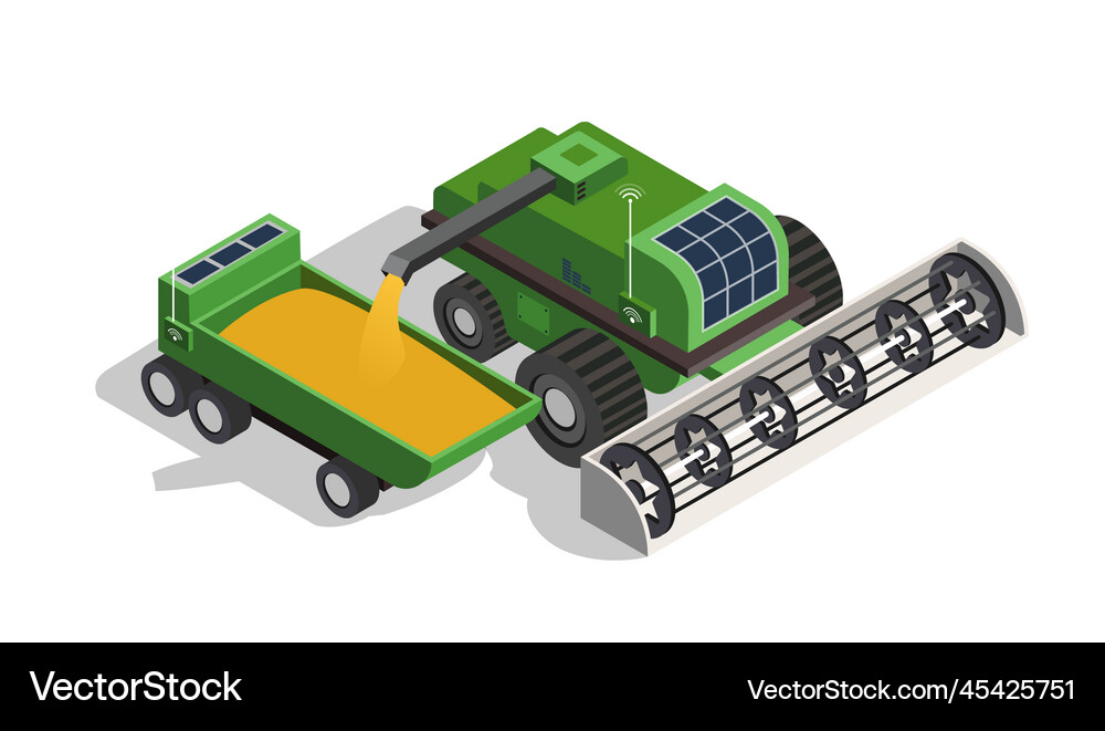 Isometric farm grain truck Royalty Free Vector Image