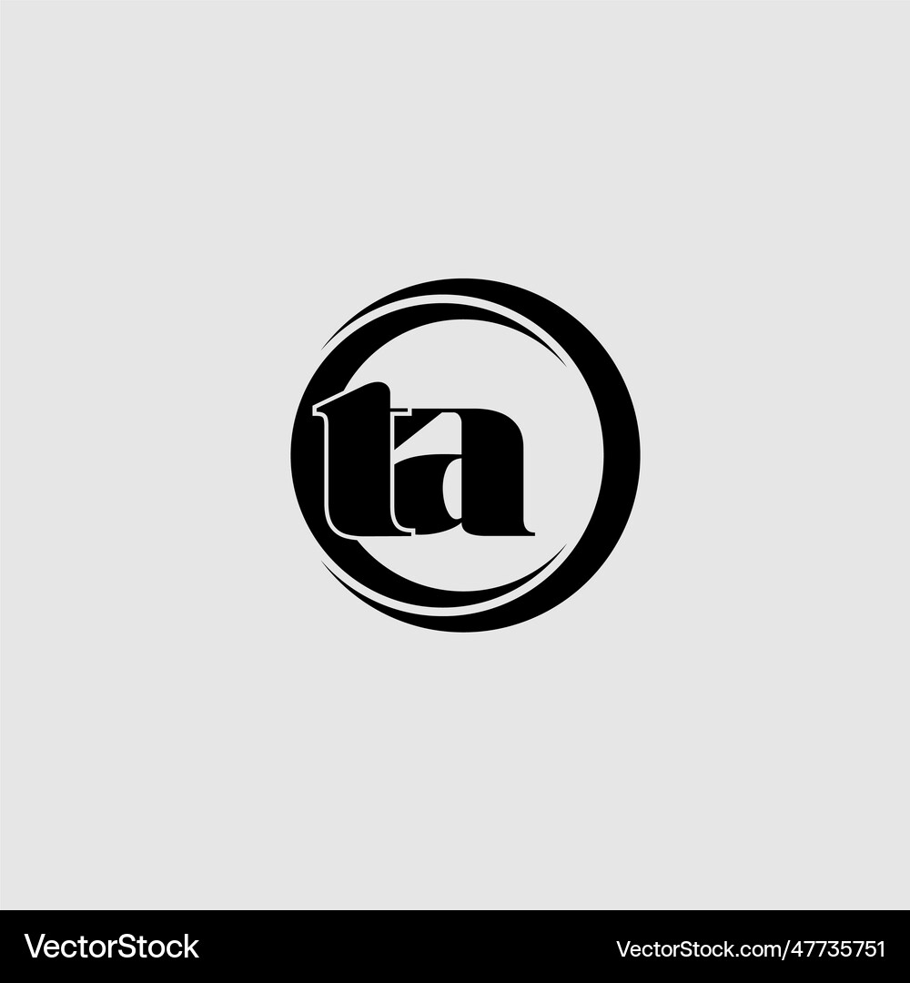 Letters ta simple circle linked line logo Vector Image
