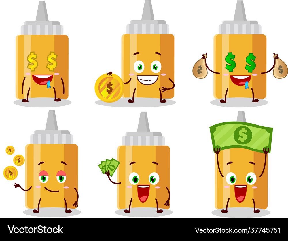 Mayonaise bottle cartoon character with cute Vector Image