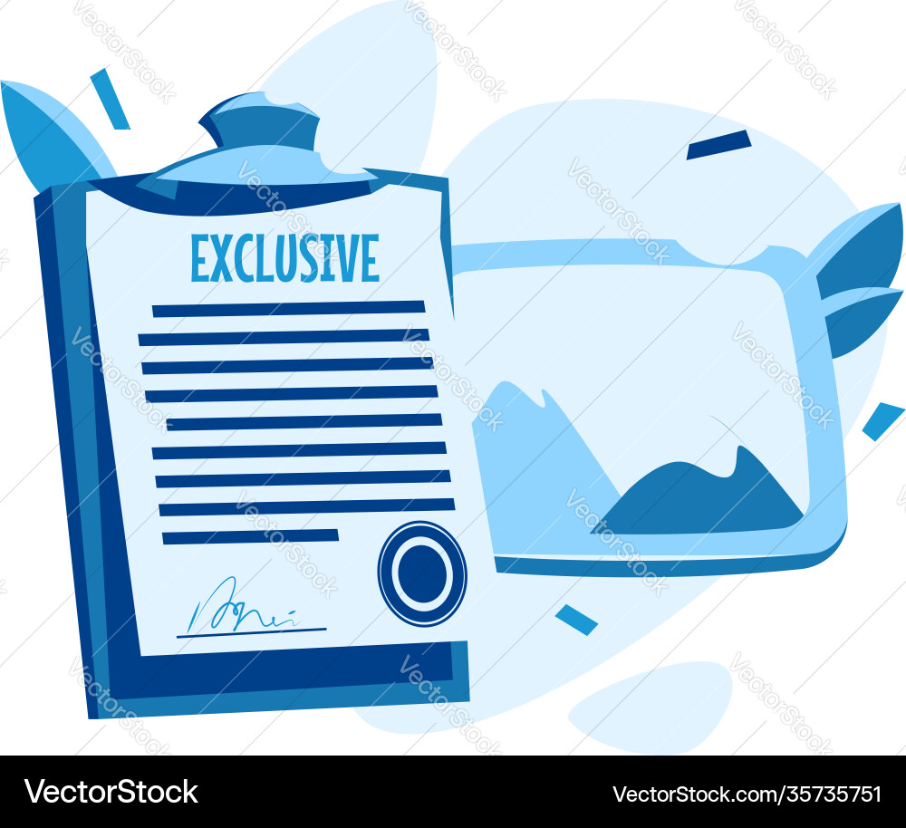 Paper document with signature and seal Royalty Free Vector