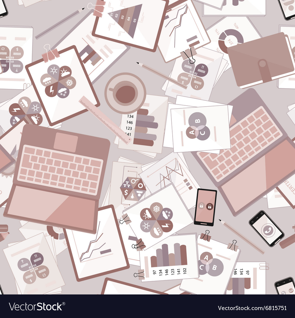 Seamless flat business pattern Royalty Free Vector Image