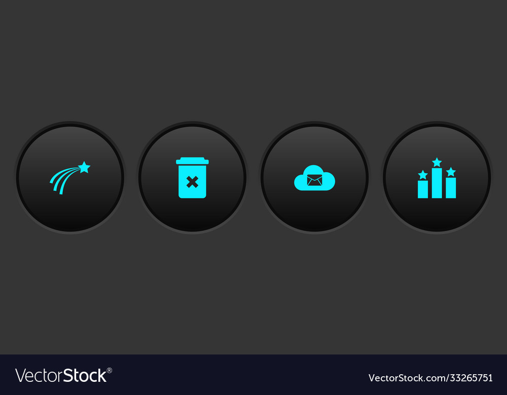 Set falling star trash can cloud mail server Vector Image Set falling star trash can cloud mail server Vector Image