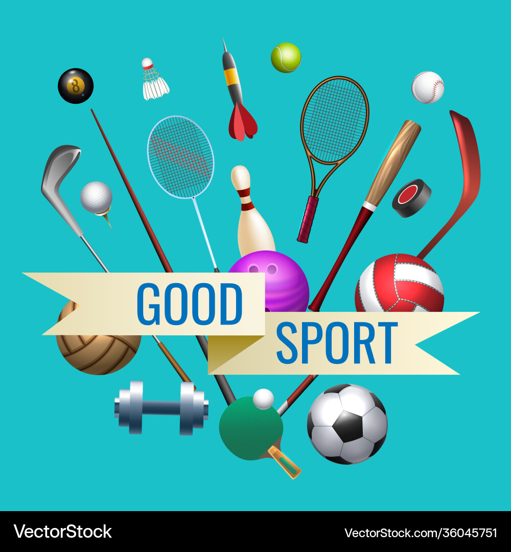 Sports goods banner Royalty Free Vector Image - VectorStock