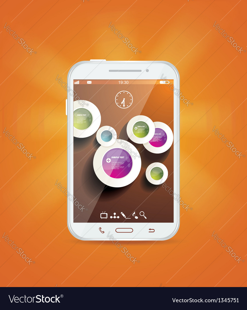 Touchscreen smartphone Royalty Free Vector Image