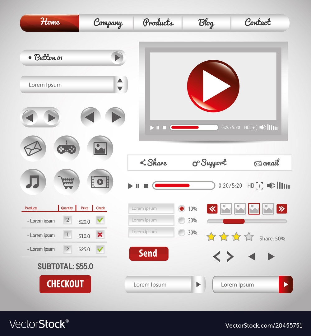 Website design template Royalty Free Vector Image